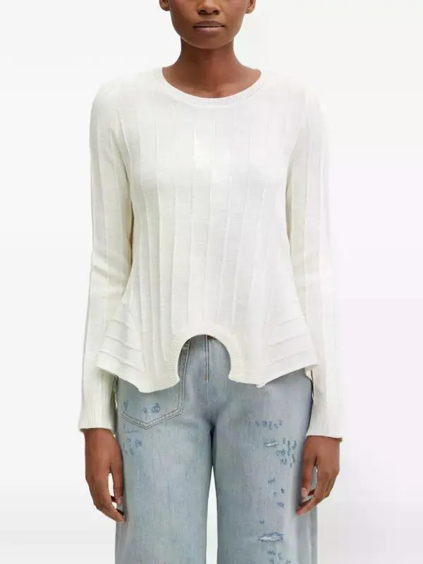 MAISON MARGIELA Ribbed Peplum Hem Sweater