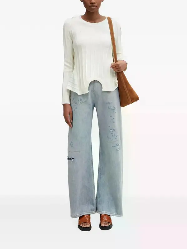 MAISON MARGIELA Ribbed Peplum Hem Sweater