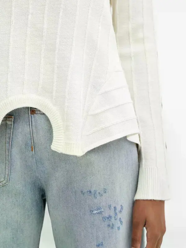 MAISON MARGIELA Ribbed Peplum Hem Sweater