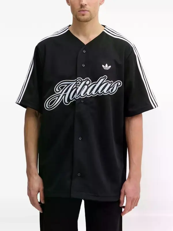 Adidas Embroidered Logo Short Sleeve Shirt - Black
