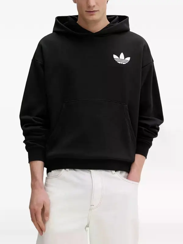 Adidas World Wide Hoops Logo-print Hoodie - Black