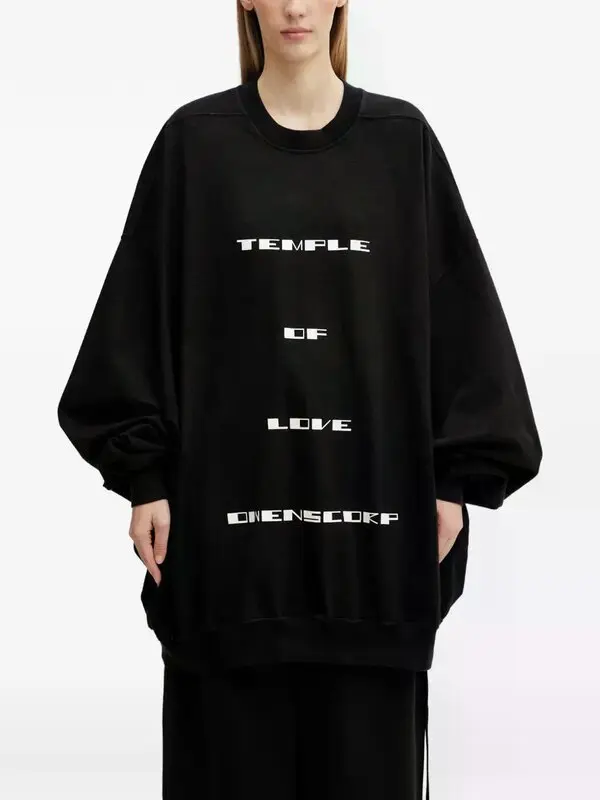 Rick Owens Slogan Print Oversized Sweater