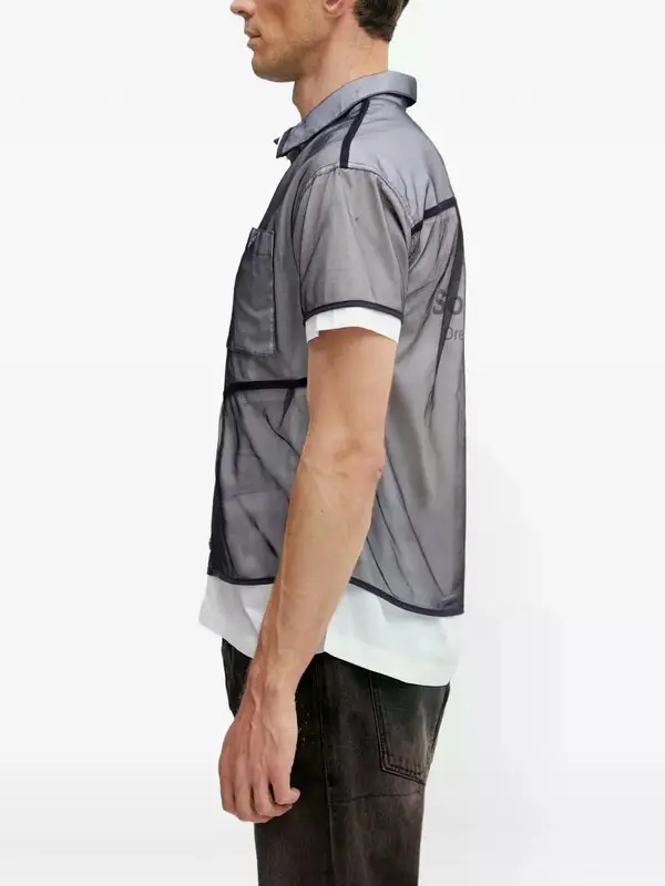 Andersson Bell Layered Mesh-overlay Shirt