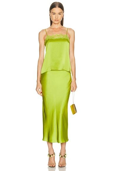 Sablyn Haya Cami Top With Lace Trim - Chartruese