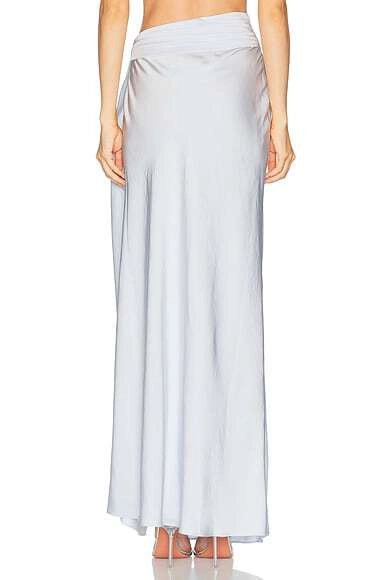 Lapointe Lightweight Satin Asymmetric Maxi Skirt