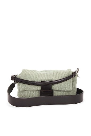 Fendi Cashmere Baguette Shoulder Bag - Grey
