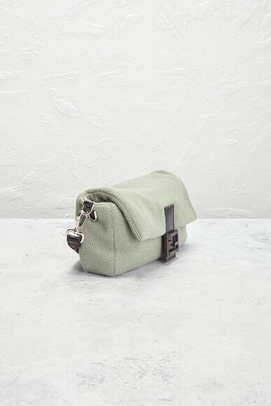 Fendi Cashmere Baguette Shoulder Bag - Grey