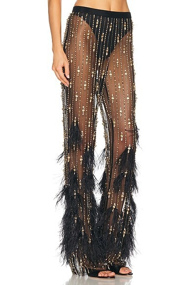 Lapointe Deco Stripe Embroidery Flare Pant
