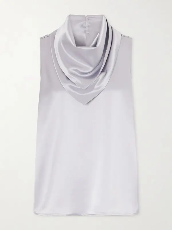 VIOLANTE NESSI Innamorato' Satin Top - Silver