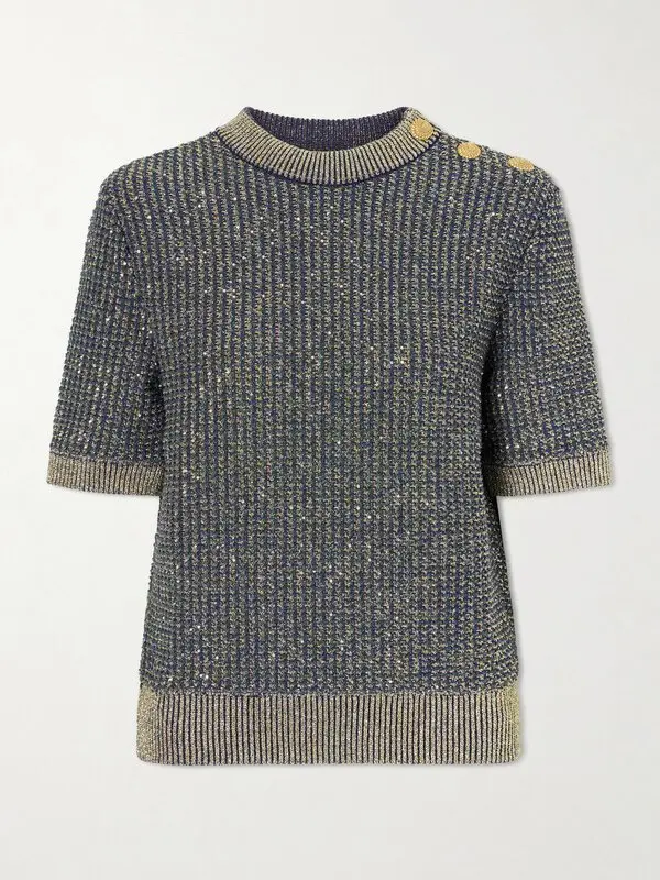 Balmain Embellished Tweed Sweater - Multi