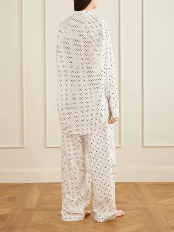 SKIMS Polka-dot Cotton-blend Poplin Pajama Set
