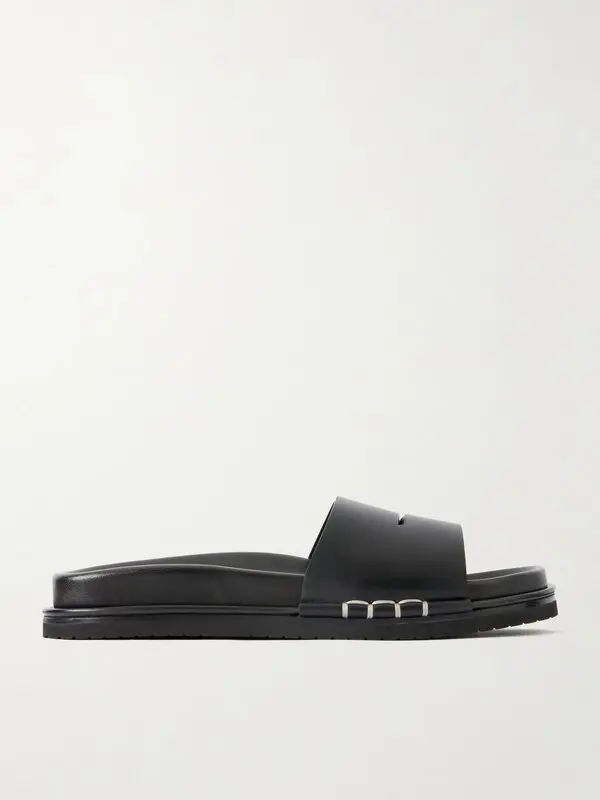 JW Anderson Fussbett Leather Slides - Black