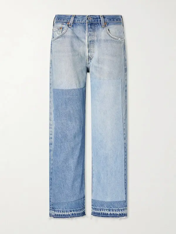 B Sides Vintage Patchwork Mid-rise Wide-leg Jeans