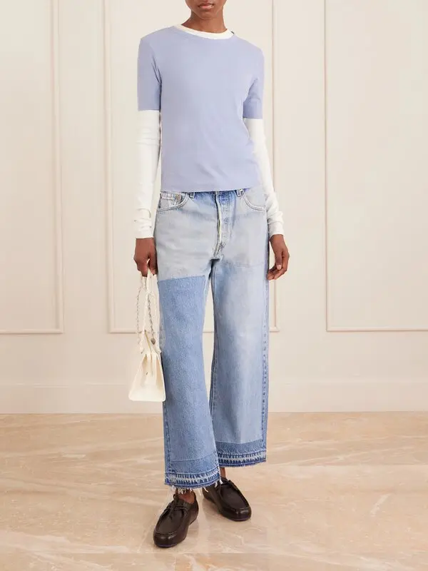 B Sides Vintage Patchwork Mid-rise Wide-leg Jeans