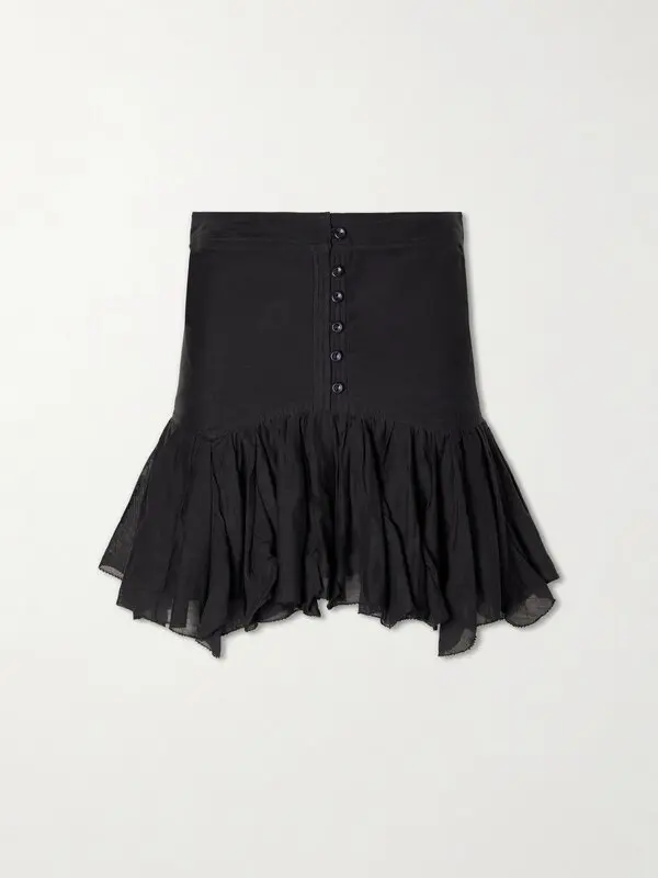 MARANT ETOILE Daneen Cotton-blend Mini Skirt - Black