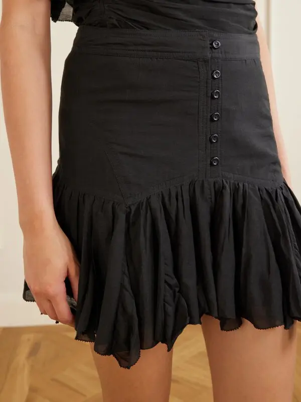 MARANT ETOILE Daneen Cotton-blend Mini Skirt - Black