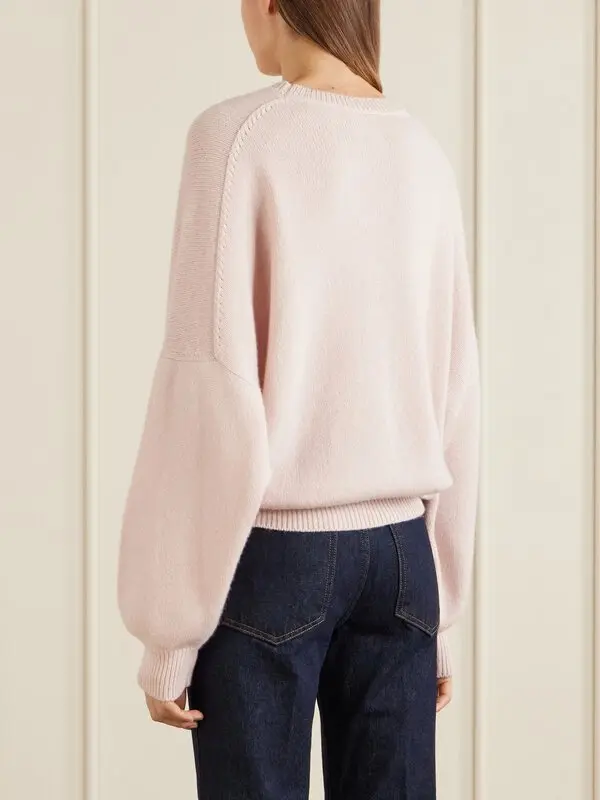 Khaite Margaux Cashmere Oversized Sweater - Pink