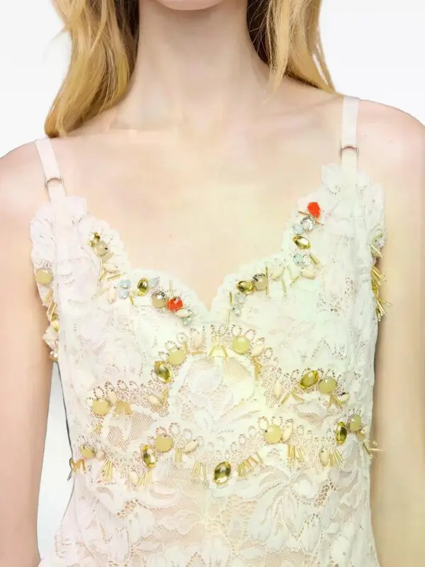 Rabanne Lace Embroidered V-neck Top