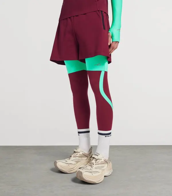Balenciaga Double-layer Techwear Shorts - Silver