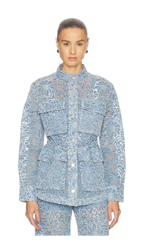 Veronica Beard Lane Burnout Floral Denim Jacket
