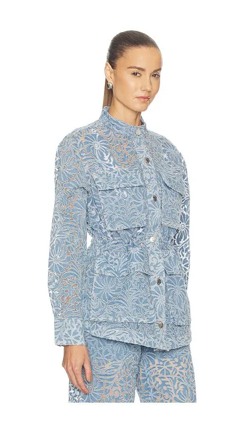 Veronica Beard Lane Burnout Floral Denim Jacket
