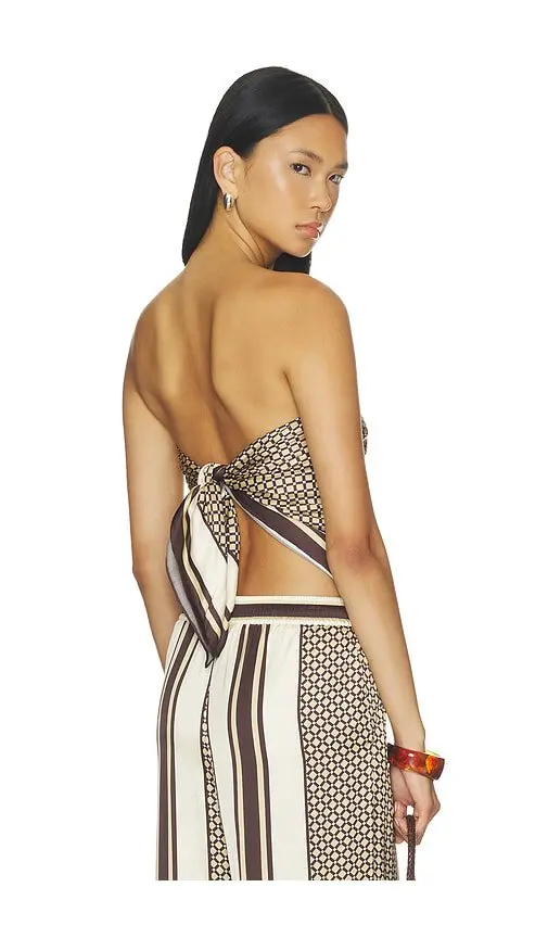 Shona Joy Tyler Silk Scarf Top - Brown