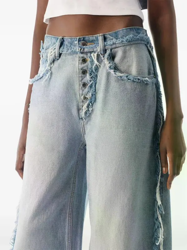 Alexander Wang Frayed-edge Wide-leg Jeans