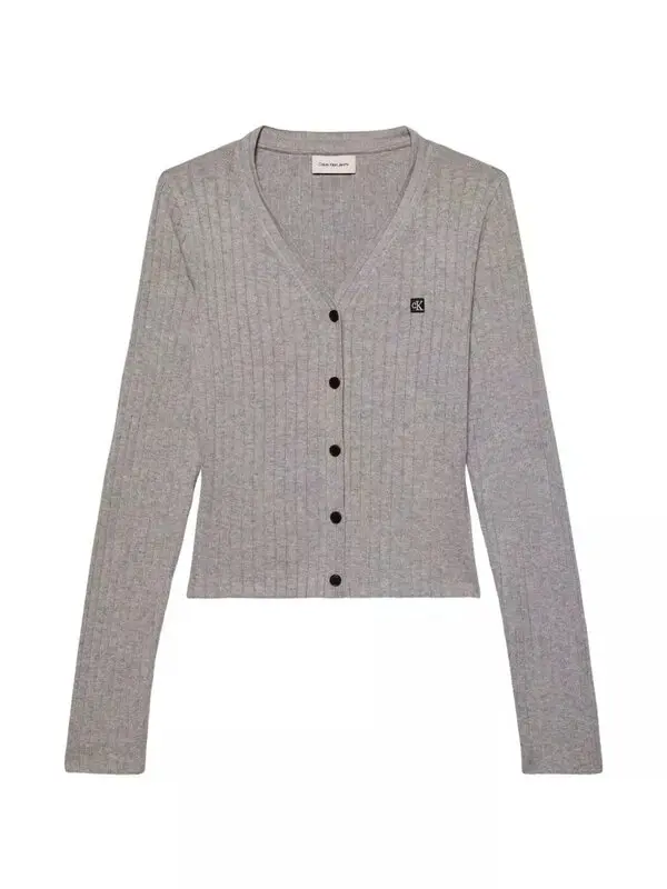 Calvin Klein Ribbed-knit Logo Patch Cardigan