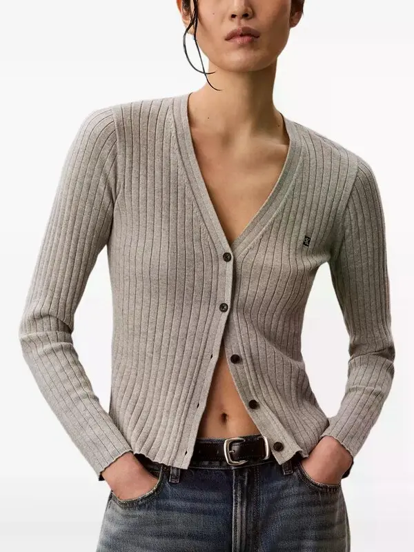 Calvin Klein Ribbed-knit Logo Patch Cardigan