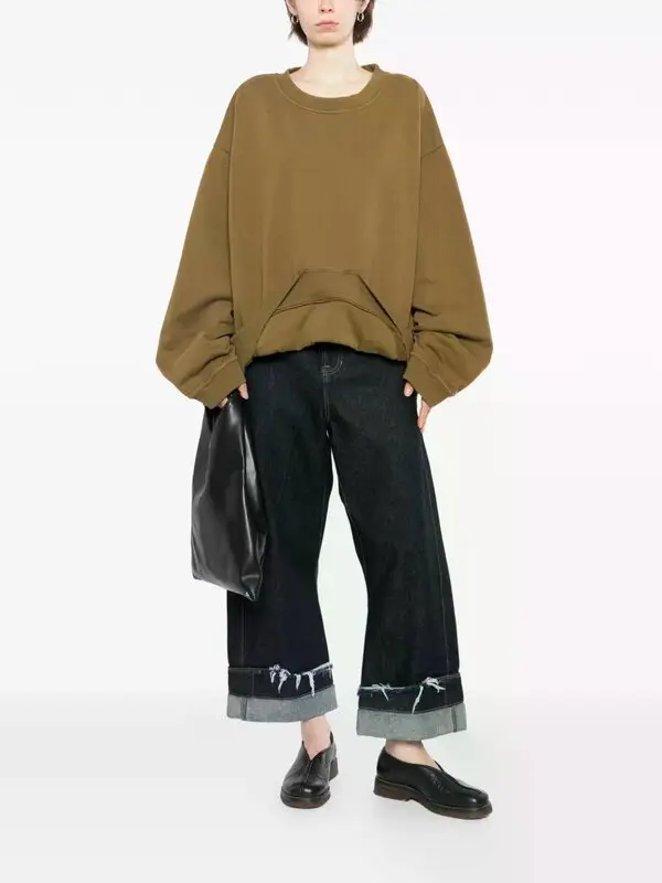 MARINA YEE Crew Neck Sweatshirt With Ribbed Detailing - Green