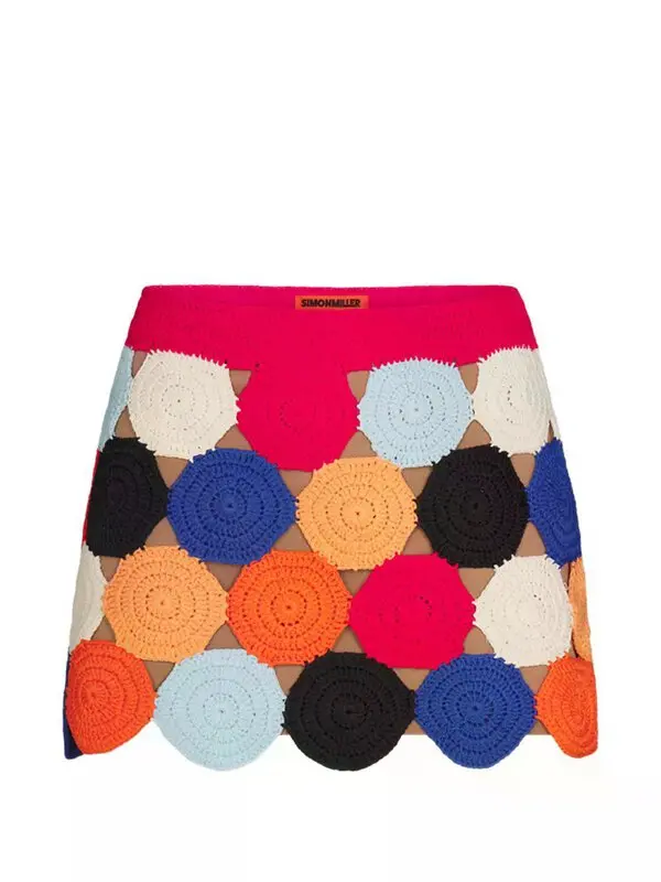 SIMONMILLER Beep Beep Crochet-knit Mini Skirt