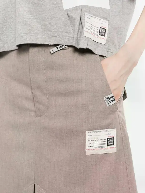 Mihara Yasuhiro Logo Patch Front Slit Shorts