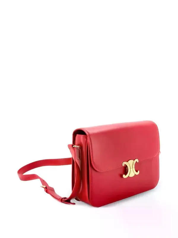 Celine Triomphe Shoulder Bag In Smooth Calfskin - Red