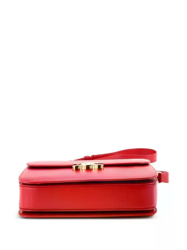 Celine Triomphe Shoulder Bag In Smooth Calfskin - Red