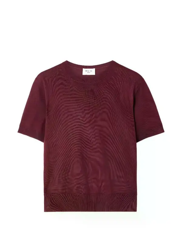 Saint Laurent Burgundy Fine Knit T-shirt - Red