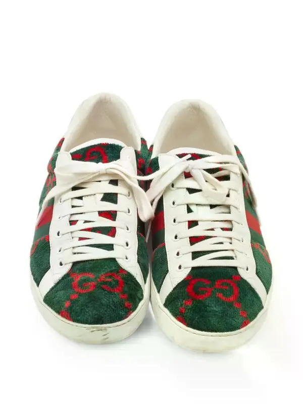Gucci Ace Gg Terry-velvet Low-top Sneakers