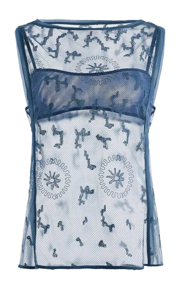 SIR. Leif Lace Top - Blue