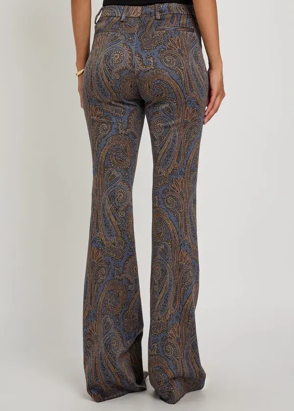 Etro Paisley Jacquard Flared Trousers