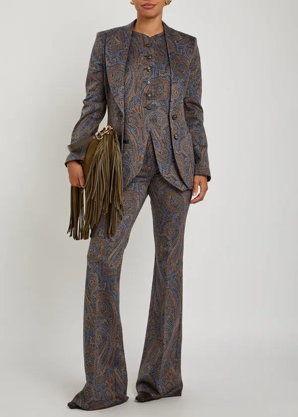 Etro Paisley Jacquard Flared Trousers