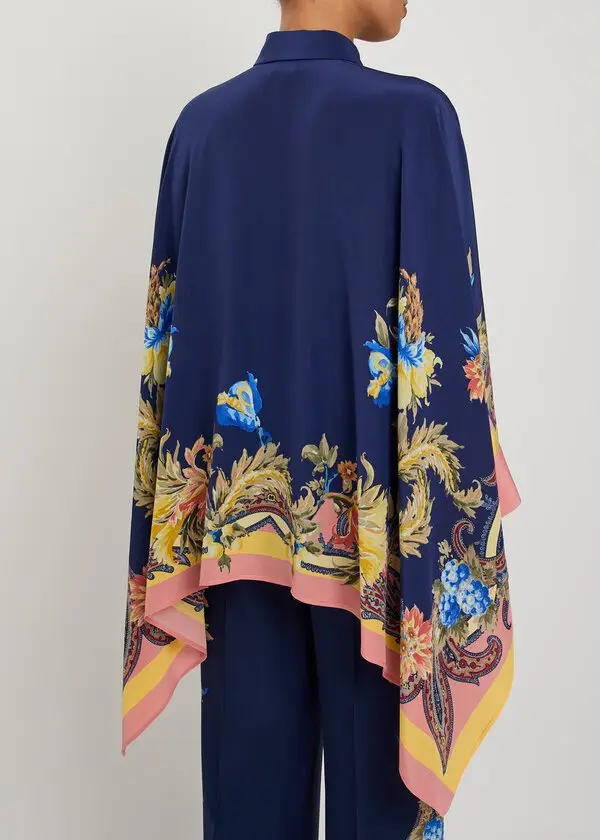 Etro Printed Asymmetric Silk Shirt