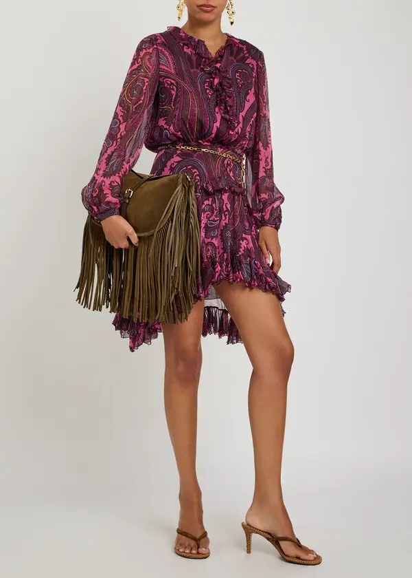 Etro Paisley Print Silk Chiffon Mini Dress - Multicoloured