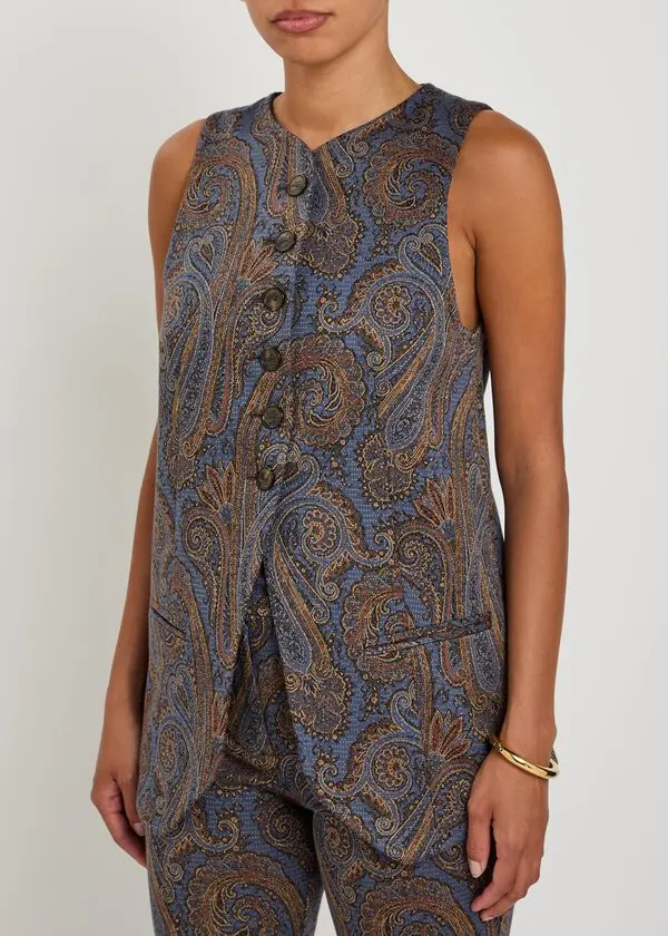 Etro Paisley Jacquard Woven Vest - Multicoloured