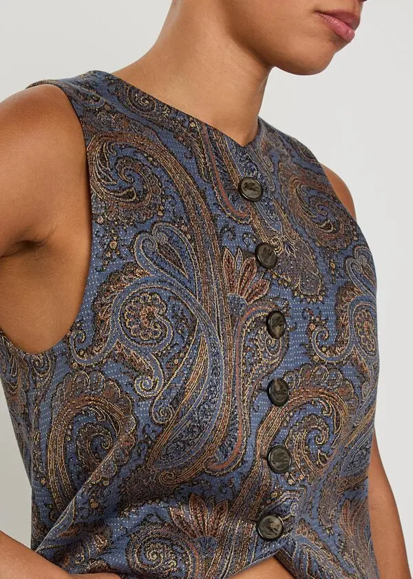 Etro Paisley Jacquard Woven Vest - Multicoloured