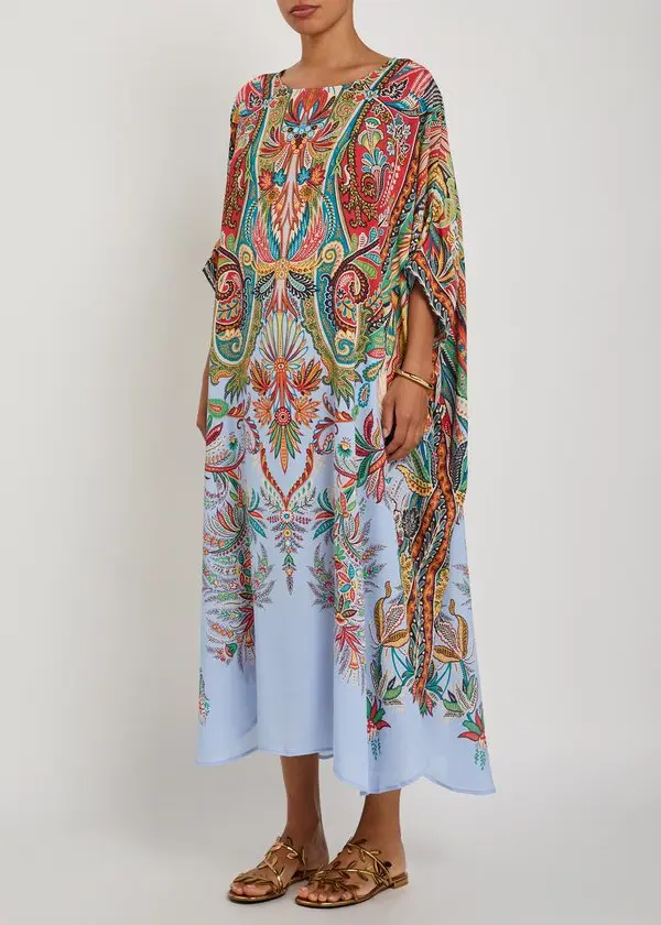 Etro Printed Crepe Midi Beach Dress