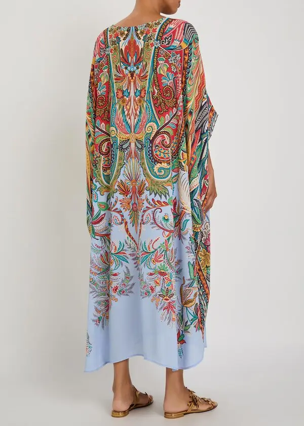 Etro Printed Crepe Midi Beach Dress