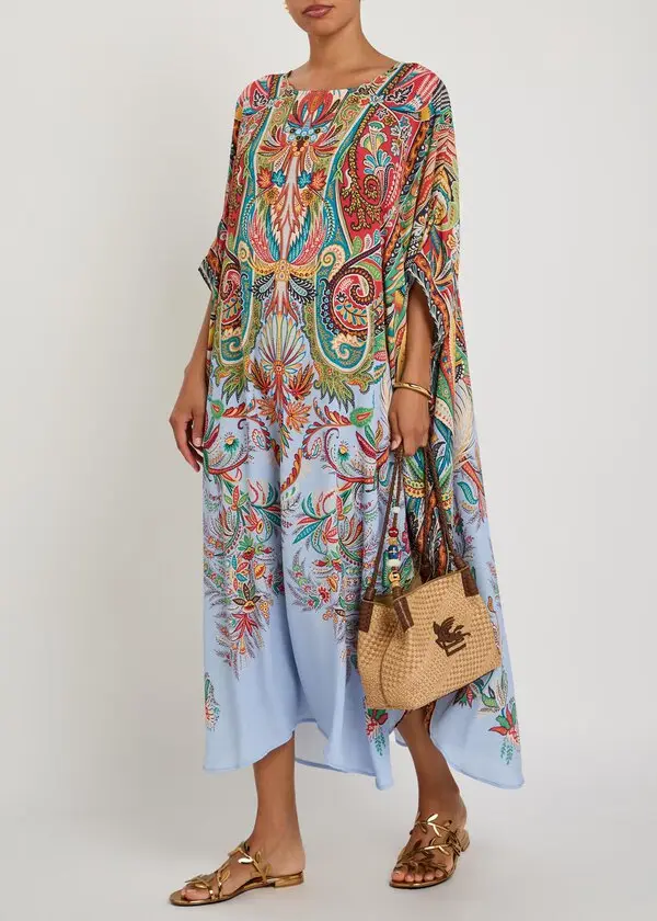 Etro Printed Crepe Midi Beach Dress