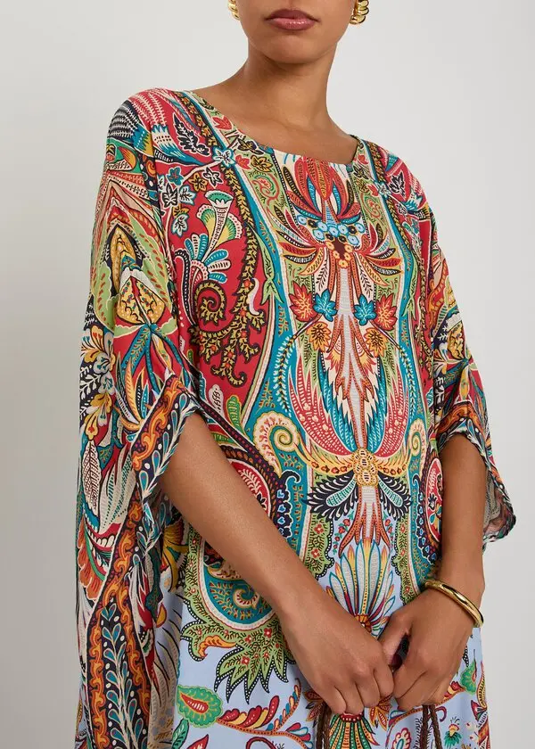 Etro Printed Crepe Midi Beach Dress