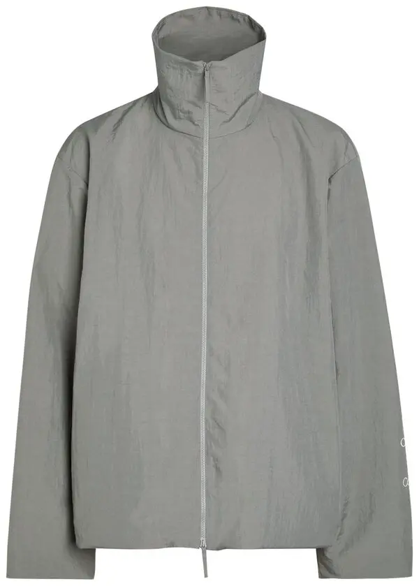 Calvin Klein Preston High-neck Zip-up Nylon Jacket - Grey