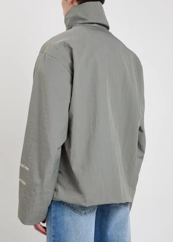 Calvin Klein Preston High-neck Zip-up Nylon Jacket - Grey