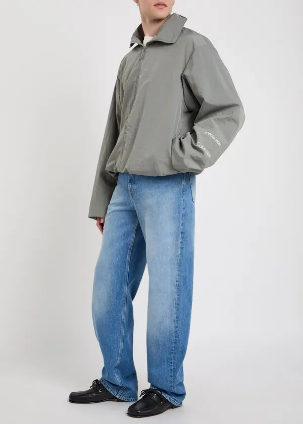 Calvin Klein Preston High-neck Zip-up Nylon Jacket - Grey